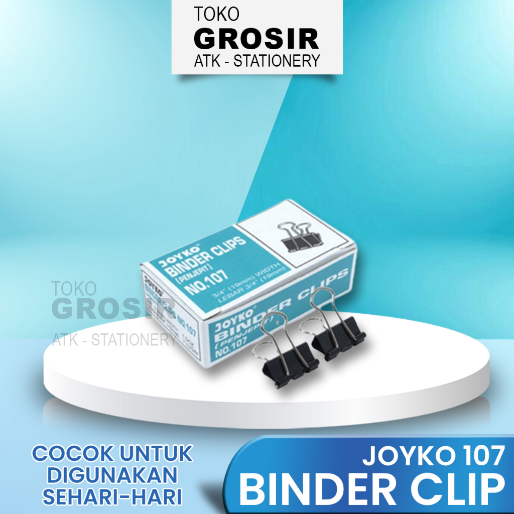 Jual [PAK KECIL] BINDER CLIP / KLIP PENJEPIT KERTAS JOYKO NO. 107 (12 ...