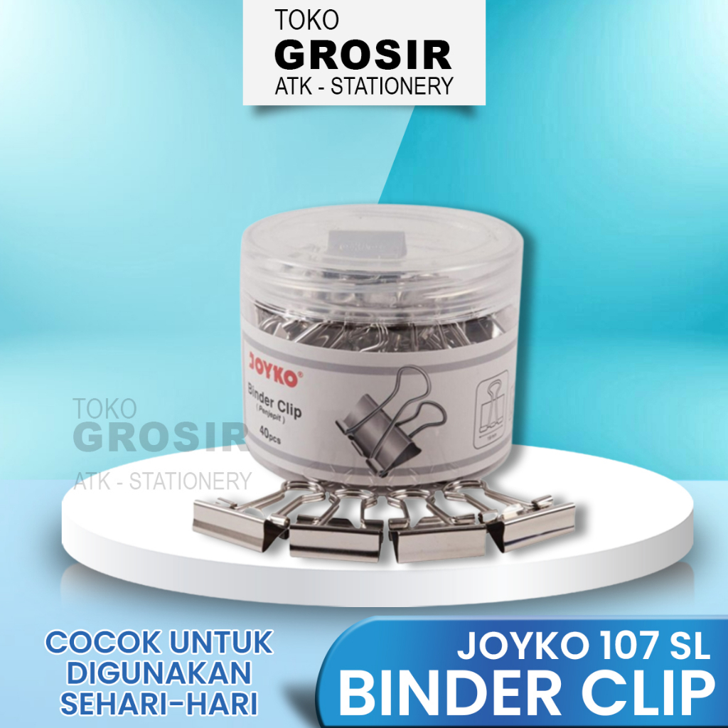 Jual [DRUM] BINDER CLIP / KLIP PENJEPIT KERTAS JOYKO 107SL (40 PCS ...