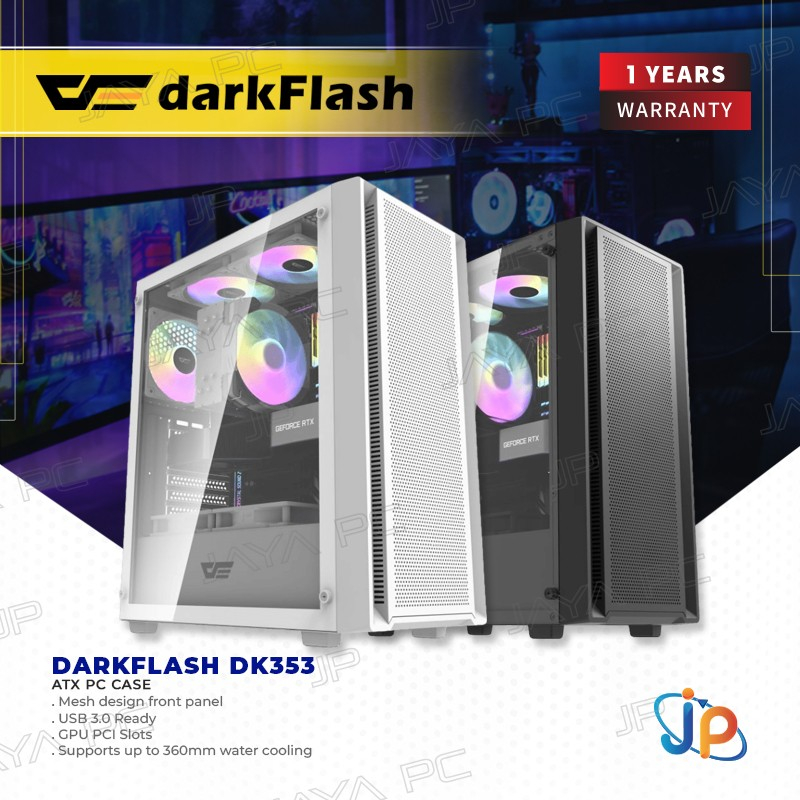 Jual darkFlash DK353 ATX PC CPU Case - Tempered Glass Casing | Shopee Indonesia