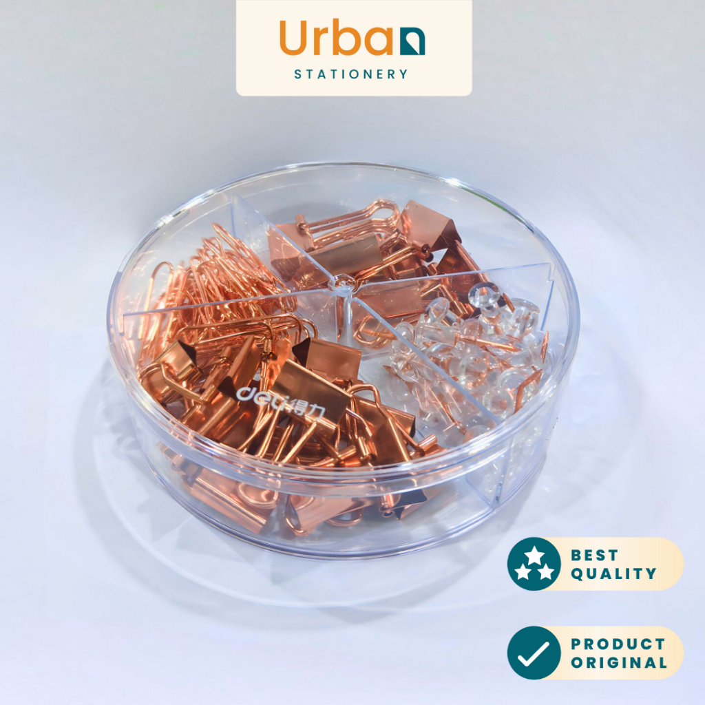 Jual Deli office combination paper clip binder clip and Push Pin 78553 ...