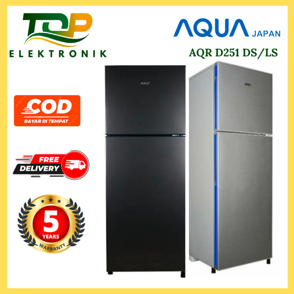Jual Kulkas aqua 2 pintu aqr 251 ds/ls garansi resmi | Shopee Indonesia