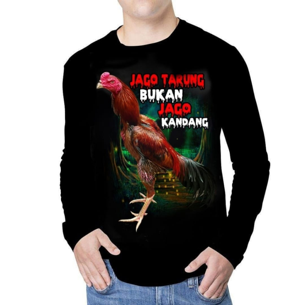 Jual kaos lengan panjang motif Ayam JAGO TARUNG | Shopee Indonesia