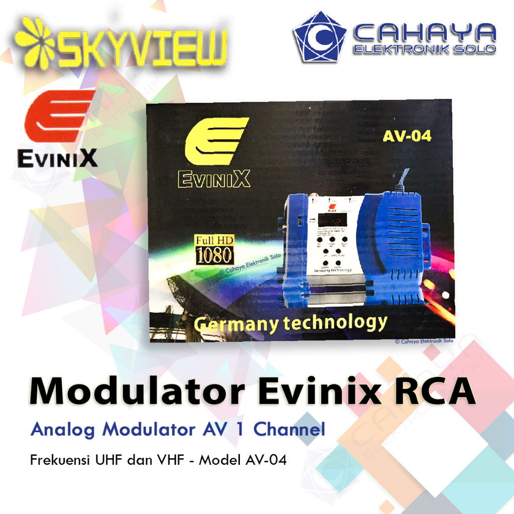 Jual Modulator Skyview Evinix 1 Channel Agile VHF UHF Stereo AV to RF Skyview AV-04 AV 04 Audio ...
