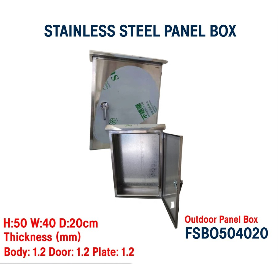 Jual Box Panel Stainless Steel FORT Outdoor IP55 50 x 40 x 20 cm Plat 1 ...