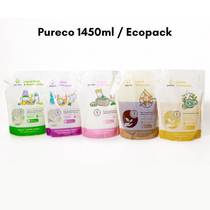 Jual Pureco Liquid Detergent / Bottle Dish / Softener / Liquid Hand Soap Tea O Time Refill Eco ...