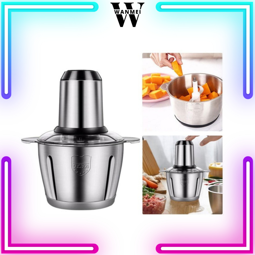 Jual WM Chopper Daging Elektrik 2IN1 Mixer Stainless Steel Blender ...