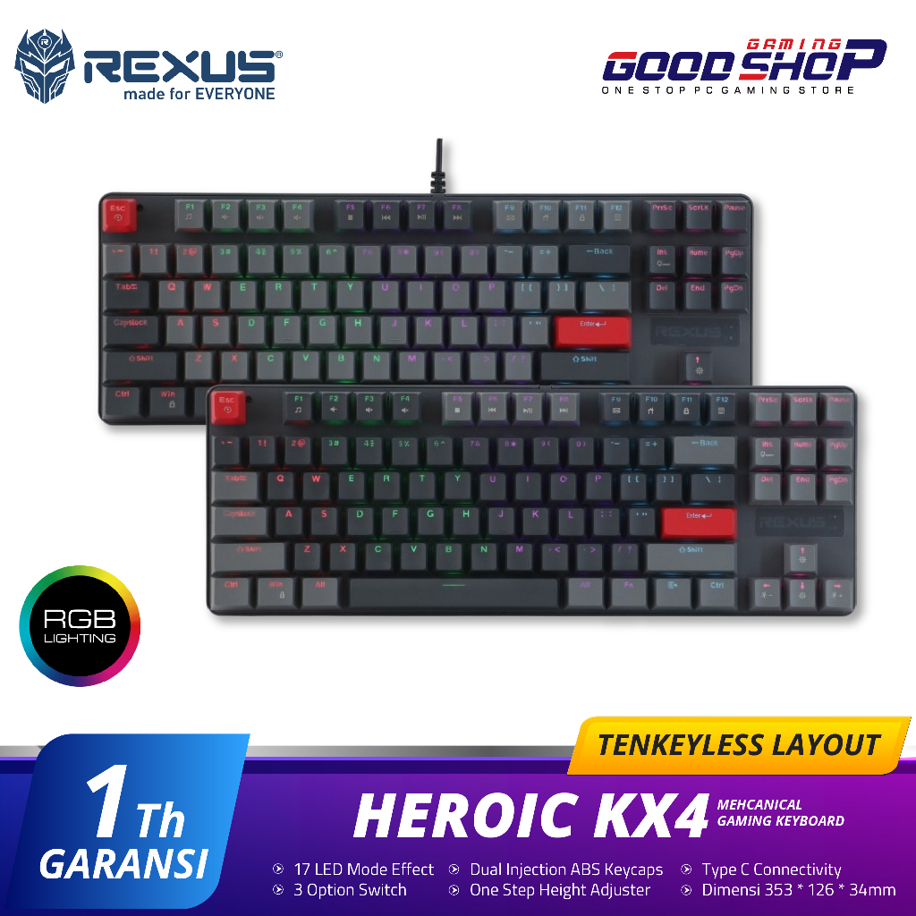 Jual Rexus Keyboard Gaming Heroic KX4 | Shopee Indonesia
