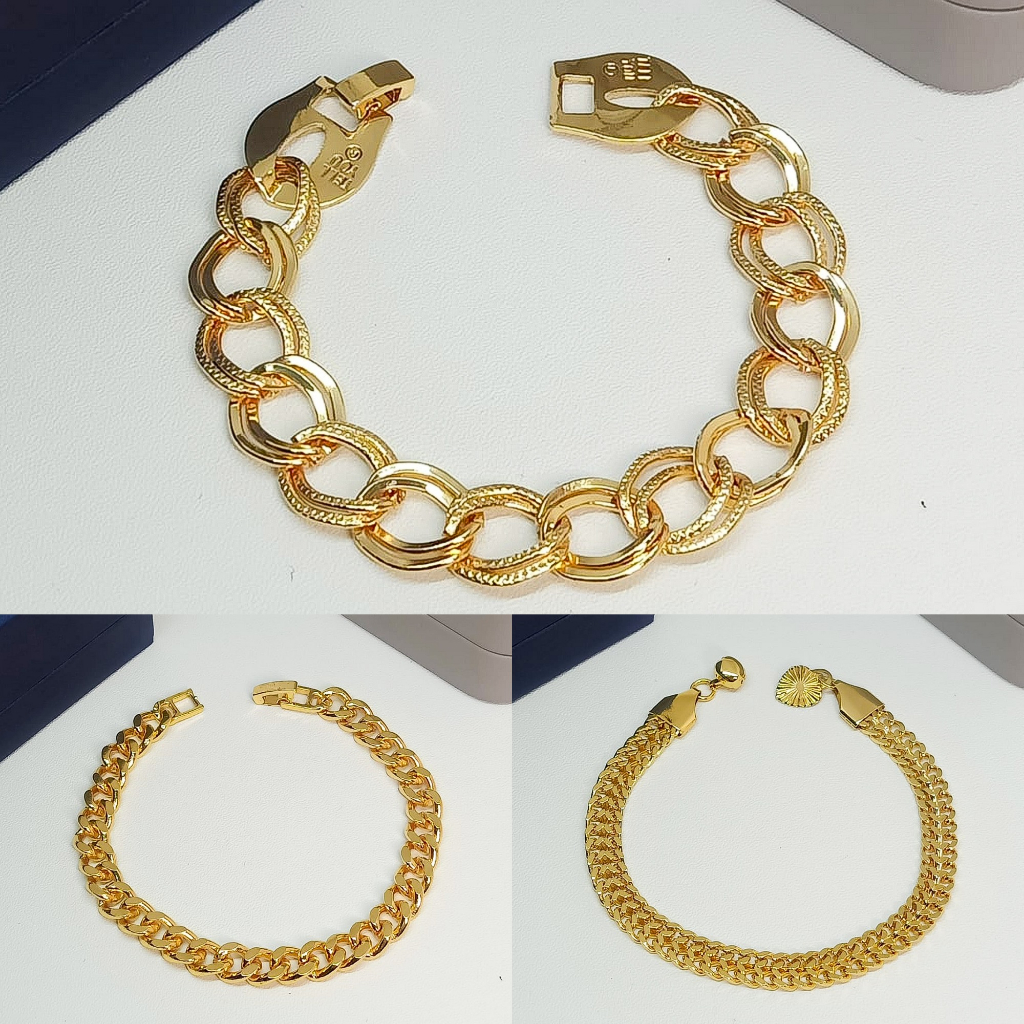 Jual Alifia Gelang Rantai Polos Lapis Emas 22K | Shopee Indonesia
