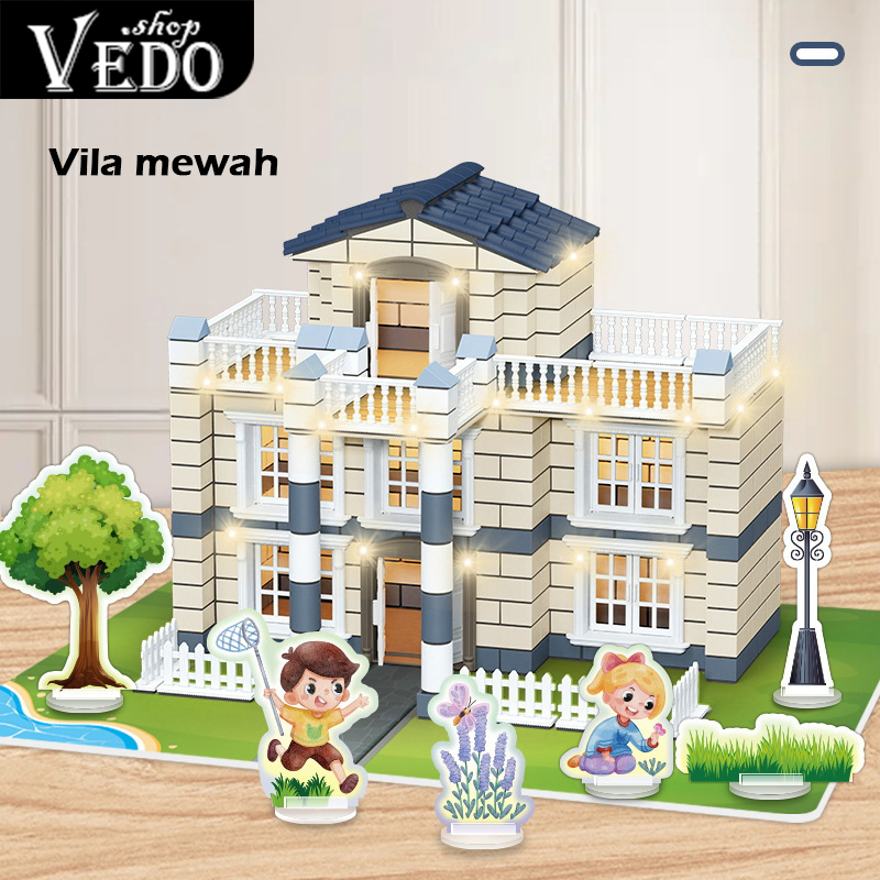 Jual Mainan anak-anak Bangunan pondok DIY buatan tangan tukang batu ...