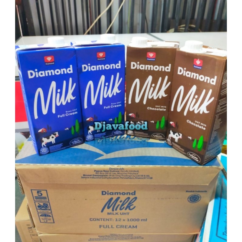 Jual susu diamond milk uht full cream 1 liter chocolate | Shopee Indonesia