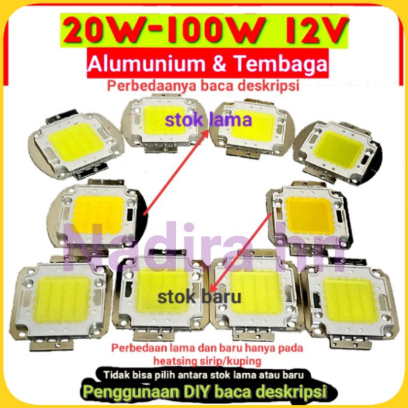 Jual LED DC 20W - 100W 12V HPL CHIP LAMPU PJU LAMPU SOROT LAMPU TEMBAK ...