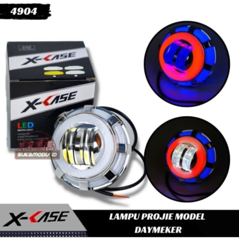 Jual LAMPU UTAMA DEPAN X-CASE LED GEN 3 PROJI 8D 2 MATA HIGH LOW PROJIE ...