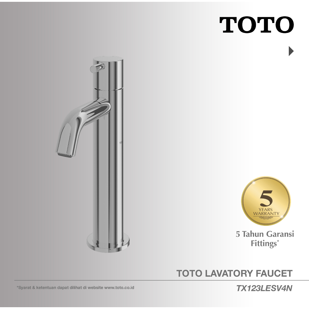 Jual TOTO Ego II Extended Lavatory Faucet TX123LESV4N (COLD ONLY ...
