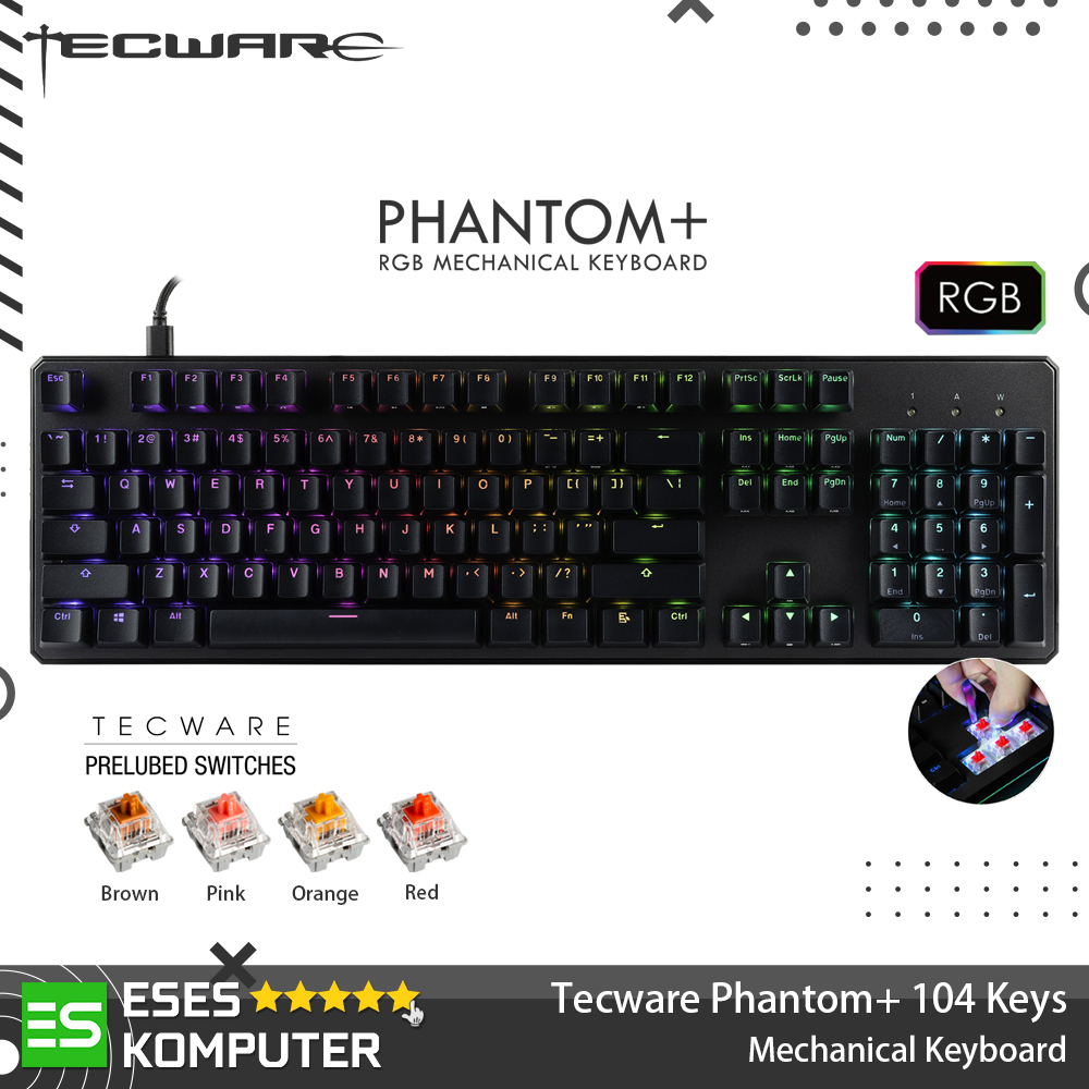 Jual Keyboard Tecware Phantom+ 104 RGB | Mechanical Keyboard Gaming ...