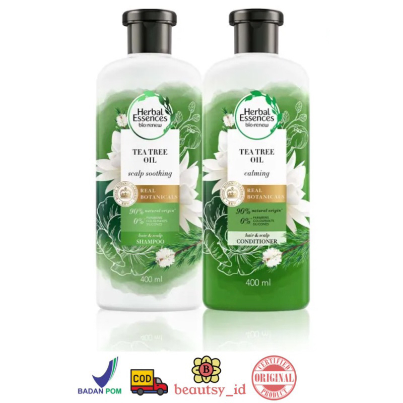Jual Herbal Essences Tea Tree Oil Shampoo Conditioner 400ml Scalp Soothing Sampo Kondisioner 400 ...
