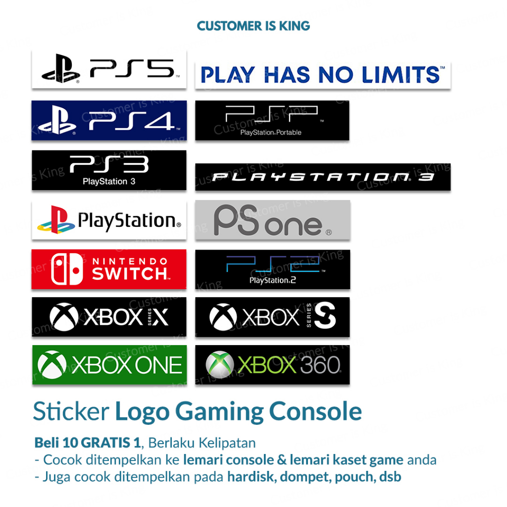 Jual Stiker Sticker Console Game Playstation PS XBOX Nintendo MURAH ...