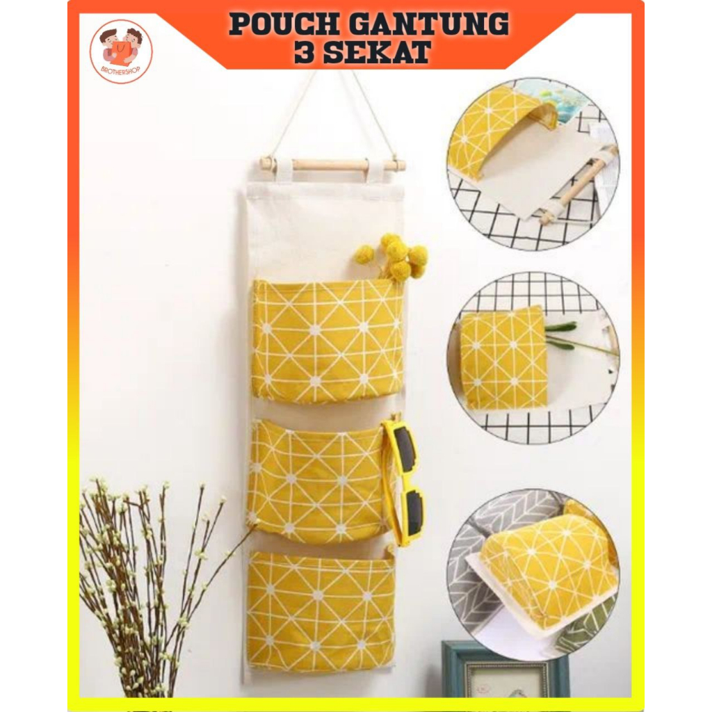 Jual Brother's Shop Pouch Gantung 3 Sekat Storage Bag Gantung Organizer ...