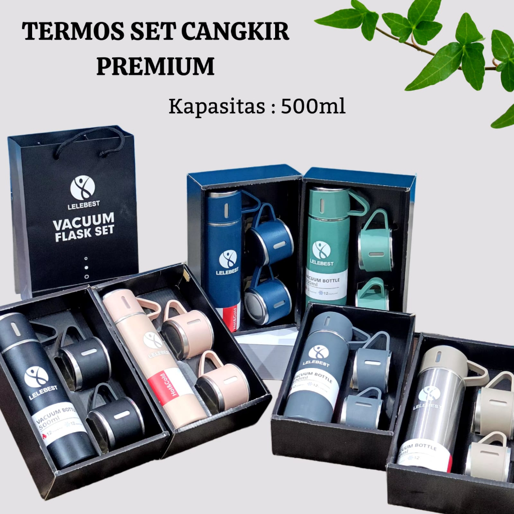 Jual Termos Sultan Vacuum Flask Set / Botol Minum Cangkir Premium 500 ...