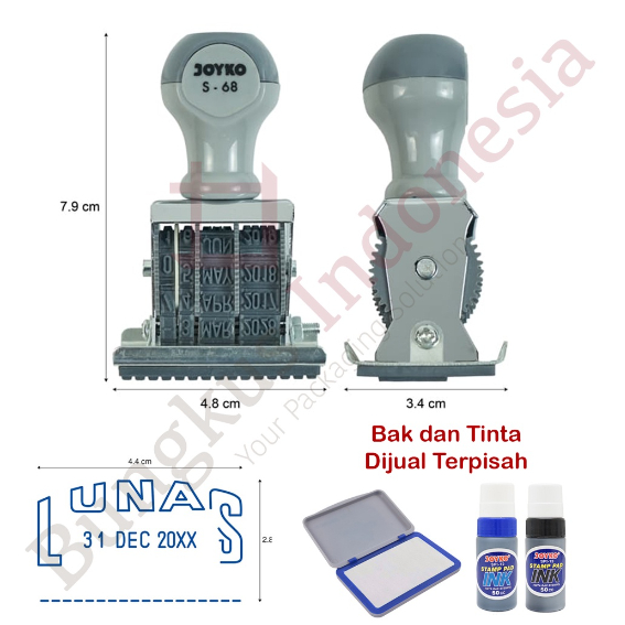Jual Stempel LUNAS + Tanggal Date Stamp Joyko S-68 - SEV0024 | Shopee ...