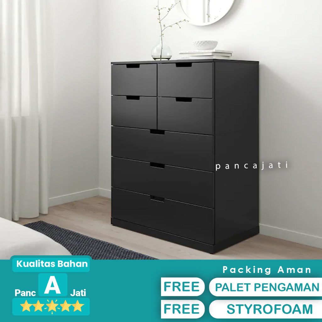 Jual Drawer Pakaian Nakas Minimalis 7 Laci Warna Hitam | Shopee Indonesia