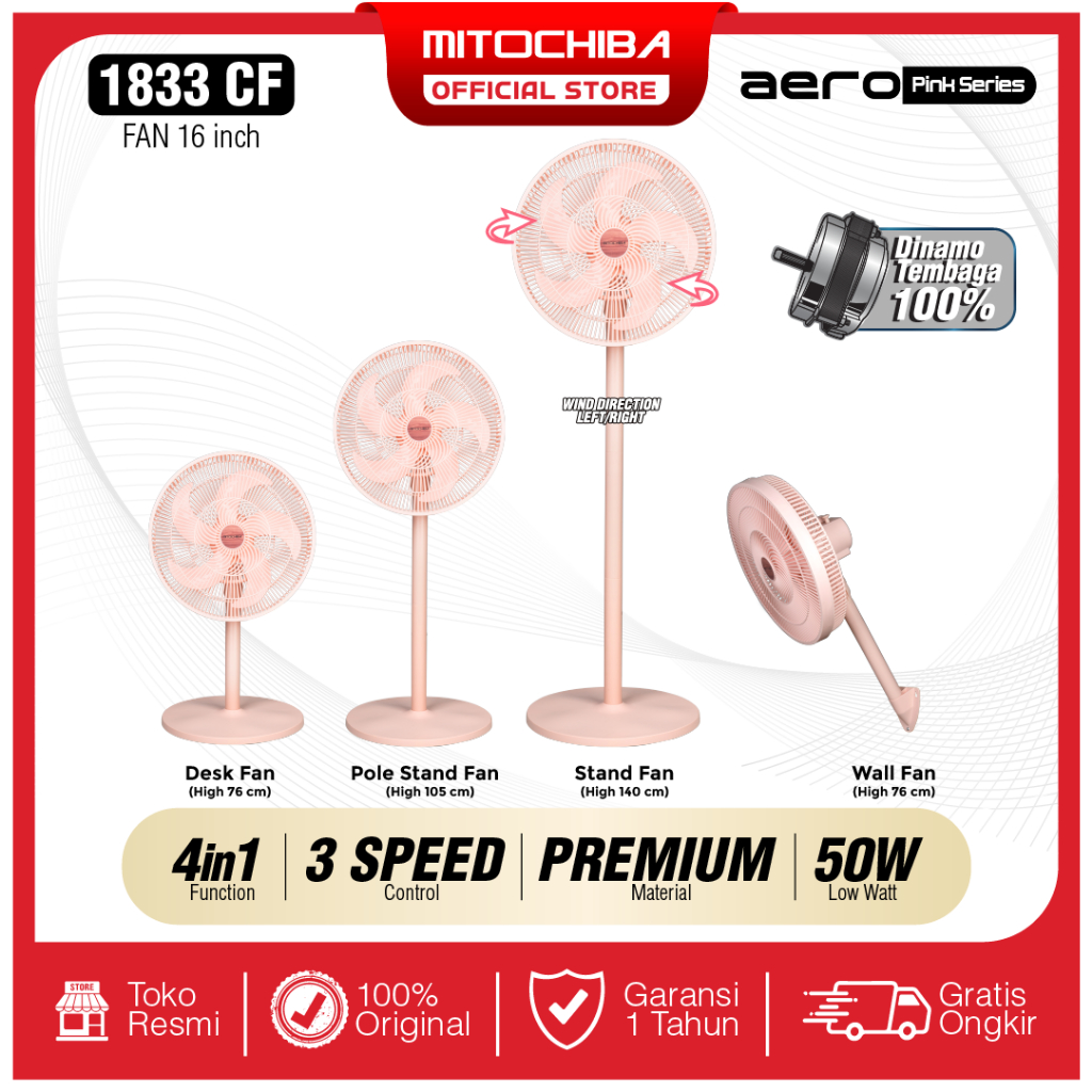 Jual MITOCHIBA Kipas Angin 4 in 1 Aero Series16 Inch 1833CF | Shopee Indonesia