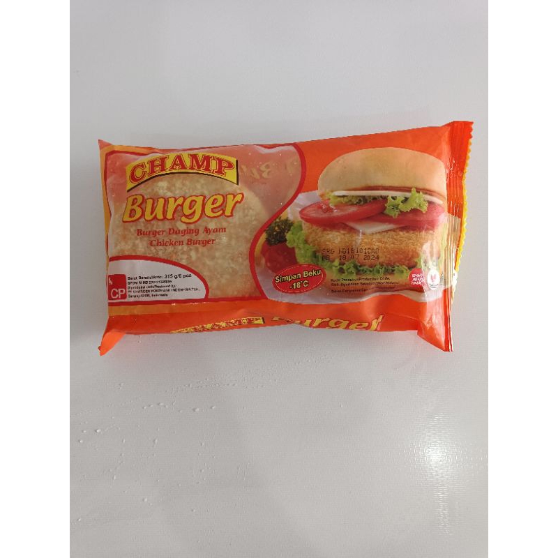 Jual CHAMP BURGER DAGING AYAM 315 GR 6PC FROZEN FOOD | Shopee Indonesia