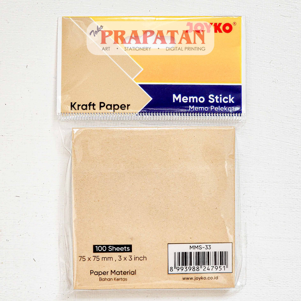 Jual Joyko Kraft Paper Sticky Note MMS-33 | Notes Memo Tempel | Shopee ...