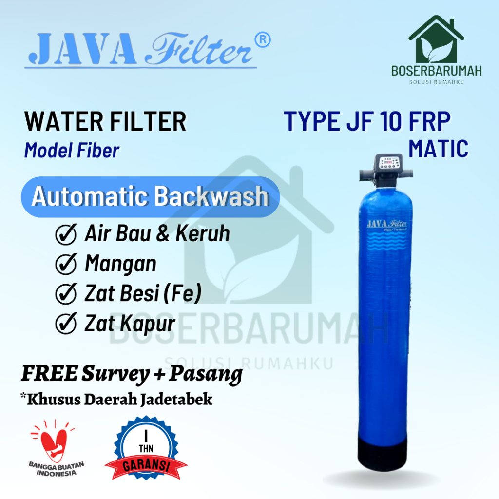 Jual JAVA FILTER Water Filter Air JF10 FRP Automatic Tabung / Tangki | Shopee Indonesia