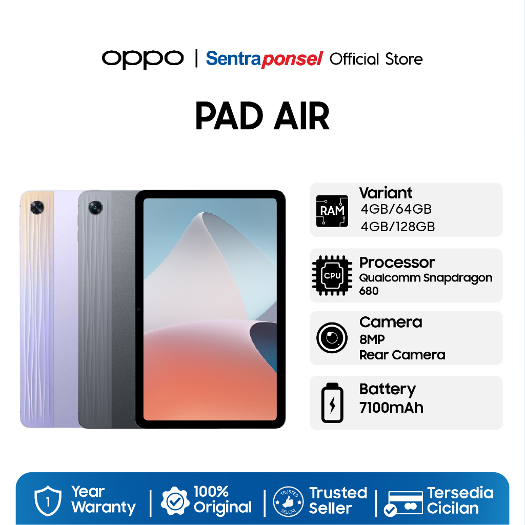 Jual Tablet OPPO PAD AIR Qualcomm Snapdragon 680 - Original Garansi ...