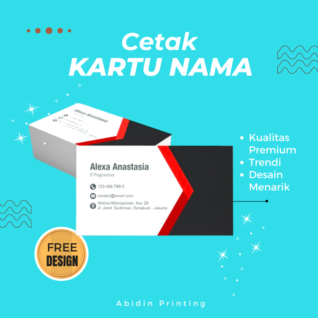 Jual Kartu Nama AC 230gr 1 sisi / 2 sisi + kOTAK | Shopee Indonesia
