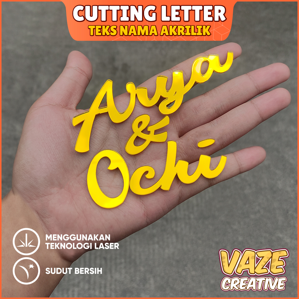 Jual LETTER NAMA AKRILIK MIRROR GOLD CUTTING MIRROR GOLD chipboard ...