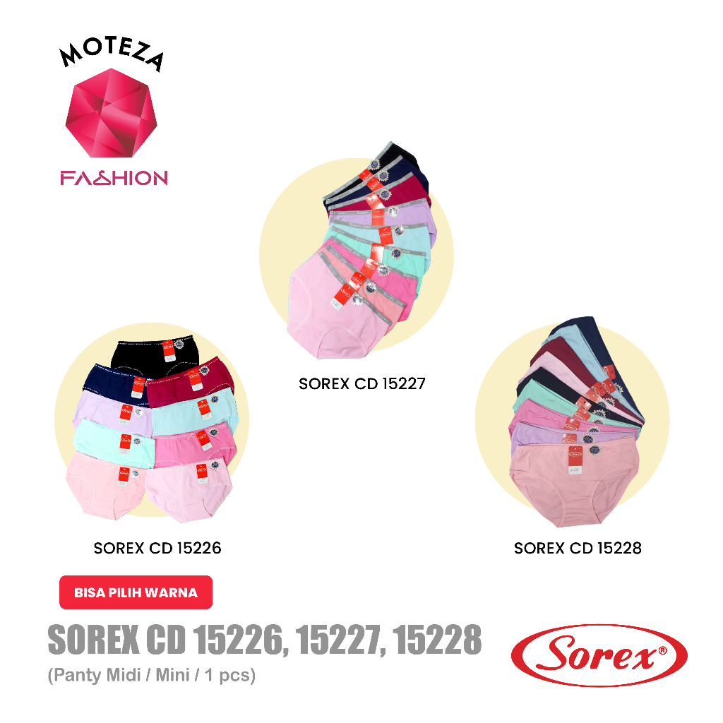 Jual Sorex CD 15226 ; 15227 ; 15228 Celana Dalam Wanita - Mini Panty | BISA PILIH WARNA | Shopee ...