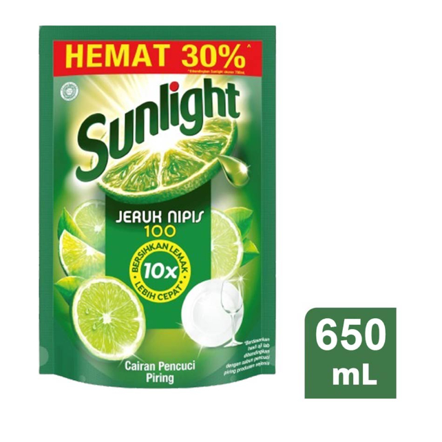 Jual [1Pouch] SUNLIGHT 650ml Lemon Jeruk Nipis Kemasan Besar | Shopee ...