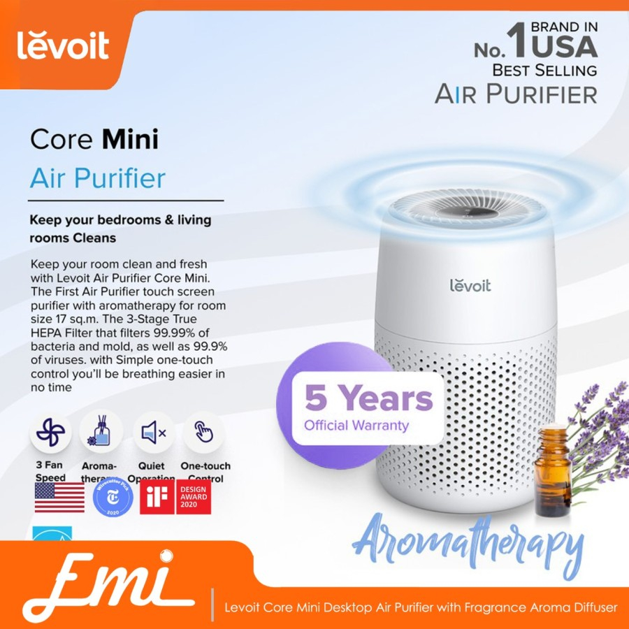 Jual Levoit Core Mini Desktop Air Purifier with Fragrance Aroma ...