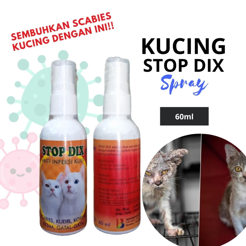 Jual Obat Spray Scabies dan Infeksi Kulit Pada Kucing STOP DIX | Shopee ...