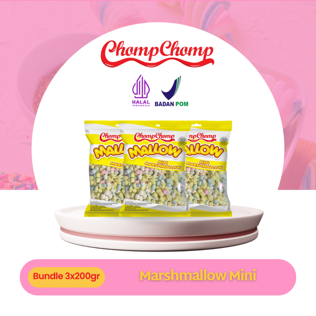 Jual Cemilan Kiloan Marshmallow Chompchomp Mini 200gr isi 1-3 Bungkus | Shopee Indonesia