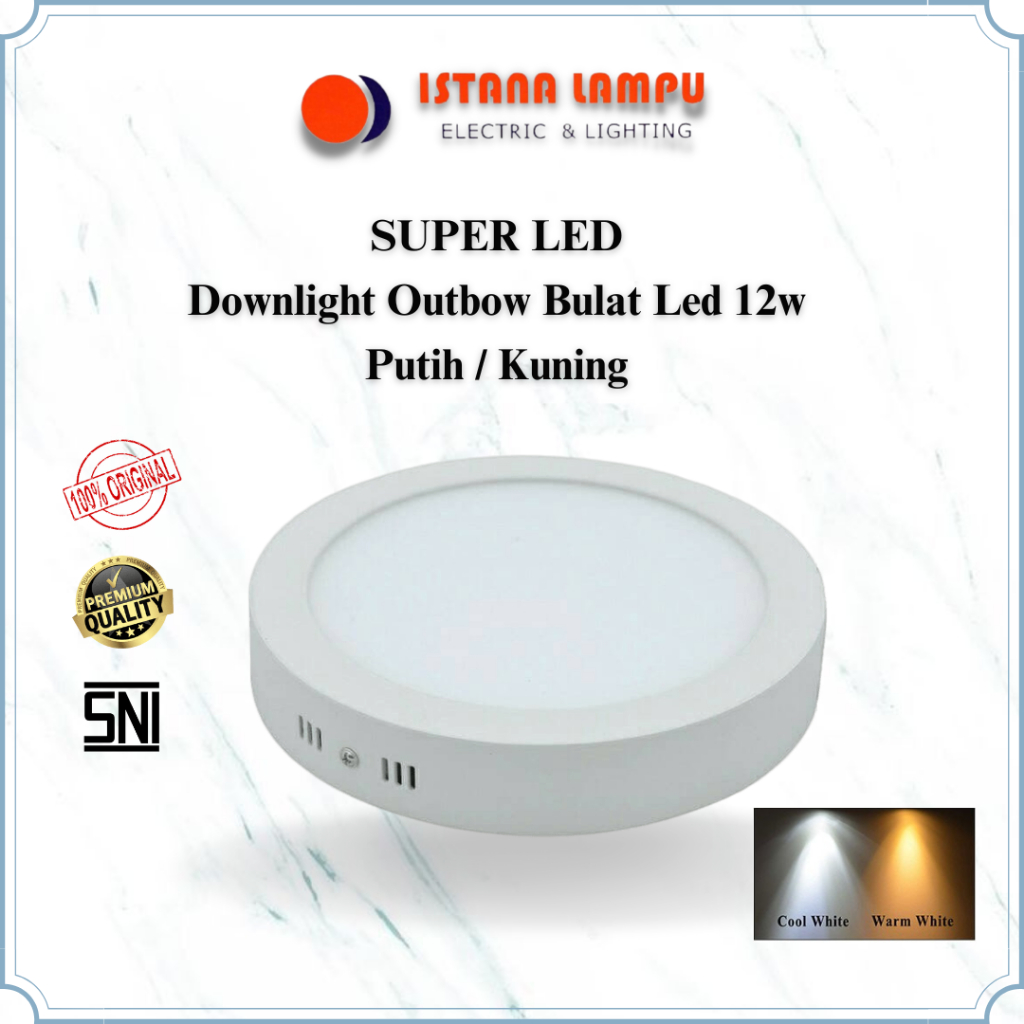Jual Downlight Outbow Bulat Led 12W / 18W Putih / Kuning | Shopee Indonesia