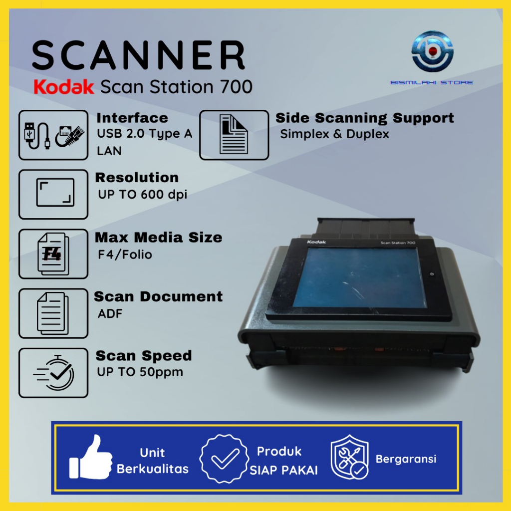 Jual Scanner F4 Kodak Scan Station 700 Dengan Internal PC Kecepatan 50 ...