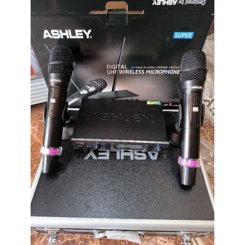 Jual mic wireless Ashley super original dengan anti feedback frekuensi ...