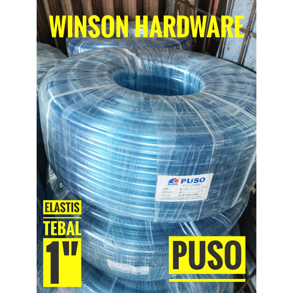 Jual Selang Elastis Tebal PUSO 1" Roll 50m Bening Air Transparan 1 inch ...