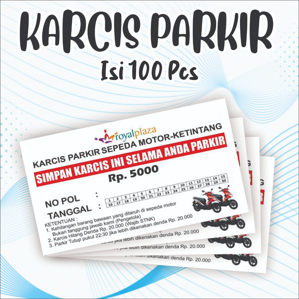 Jual Karcis Parkir / Kupon Parkir / Tiket Parkir (100 pcs) | Shopee ...
