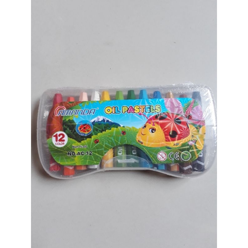 Jual Crayon Oil Pastel Amanda 12 Warna | Shopee Indonesia