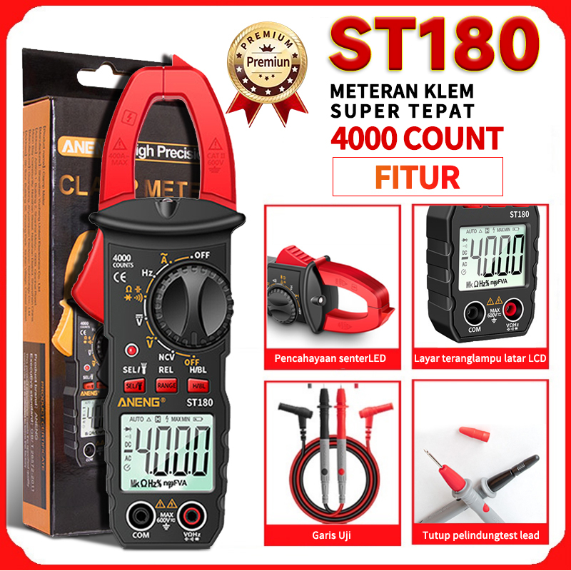 Jual DL ST180 Digital Clamp Meter tang ampere multitester digital Kabel ...