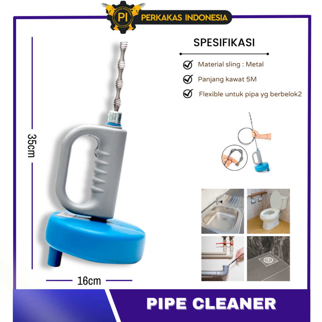 Jual Pipe Cleaner BESTTOOLS 10M Alat Pembersih Kotoran Saluran Air Pipa Mampet Sling Fleksibel ...
