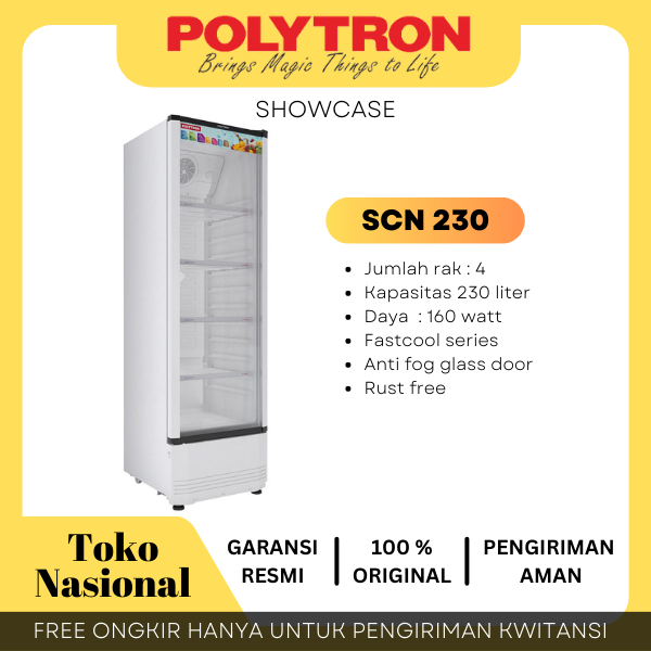 Jual [CIANJUR] Showcase Polytron SCN 230 Liter 4 Rak Display Cooler Low ...