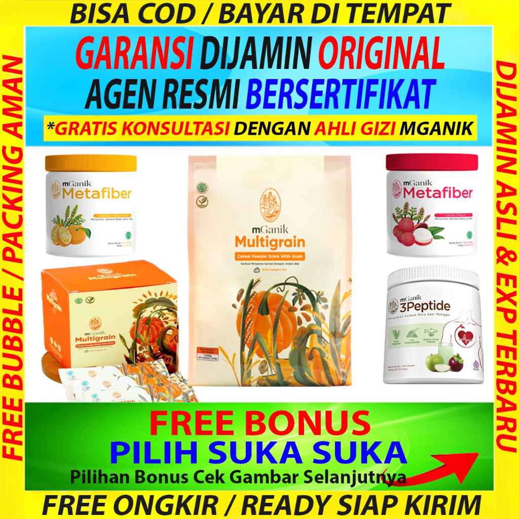 Jual MGANIK MULTIGRAIN ORIGINAL 1 BOX ISI 20 SACHET M GANIK METAFIBER ...