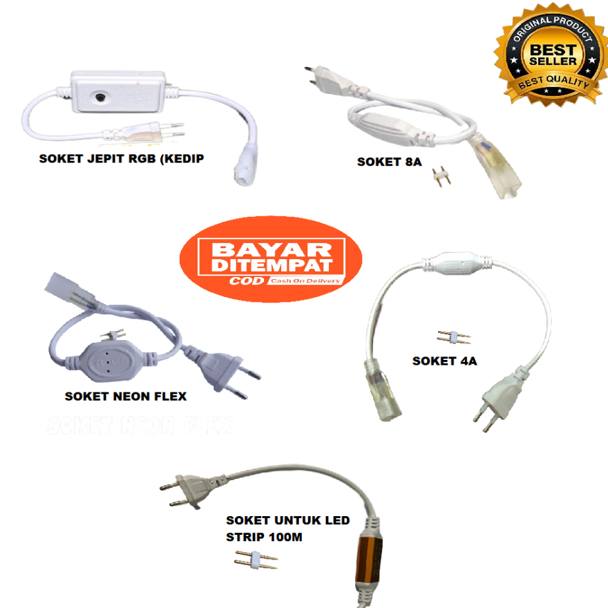 Jual SOKET COLOKAN UNTUK LED STRIP SELANG , NEON FLEX, LED STRIP RGB ...