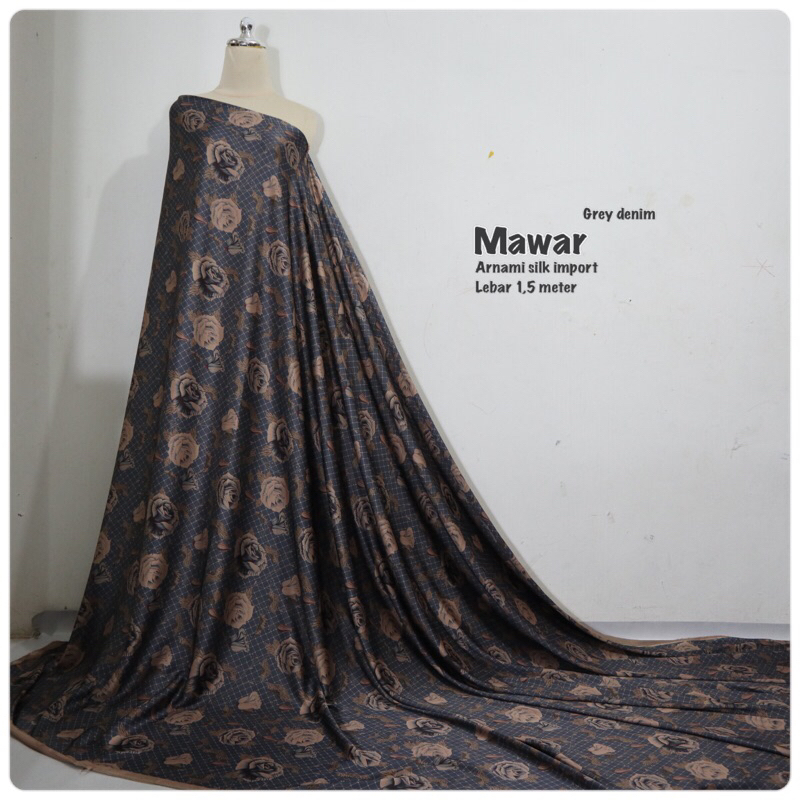 Jual Kain arnami silk brown | kain silk | armany silk | motif batik ...