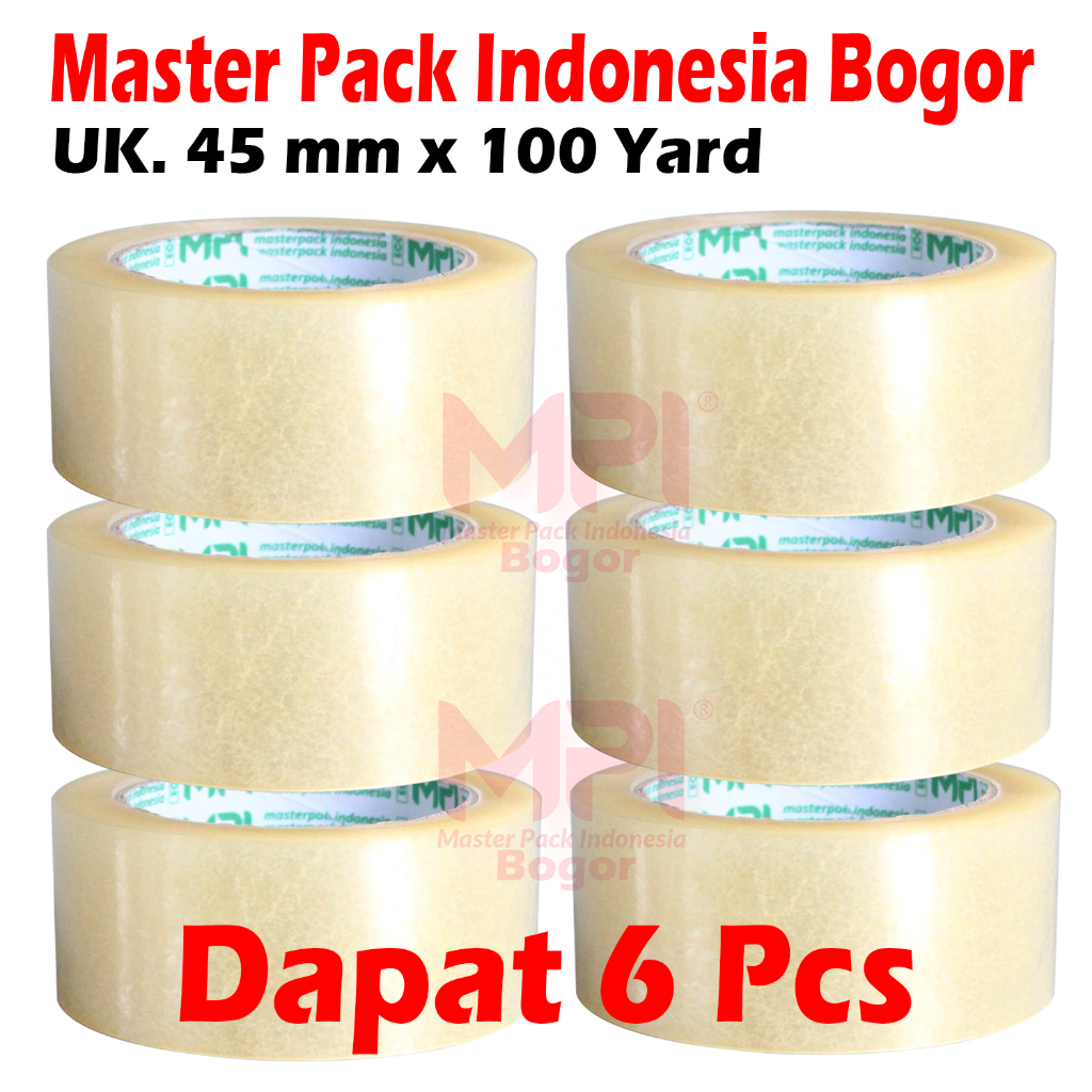 Jual 6 PCS - Lakban Bening Ekonomis 45 mm x 100 Yard / Lakban Packing - Master Pack Indonesia ...