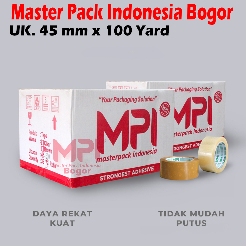 Jual 1 DUS [ 72 ROLL ] Lakban Coklat - Lakban Bening Ekonomis 45 mm x 100 Yard - Master Pack ...